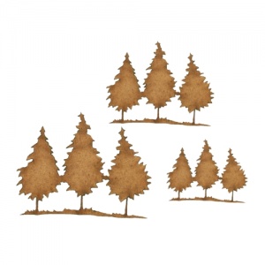 Winter Tree Scene MDF Wood Shape 3 for altered art and crafts